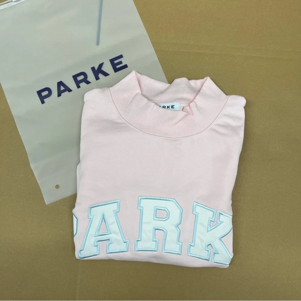 Parke | Tops | Parke Light Pink Crewneck Sweatshirt With White ...